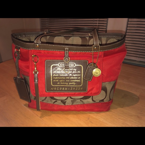 Coach | Bags | Coach Signature Logo Reversible Shoulder Purse | Poshmark